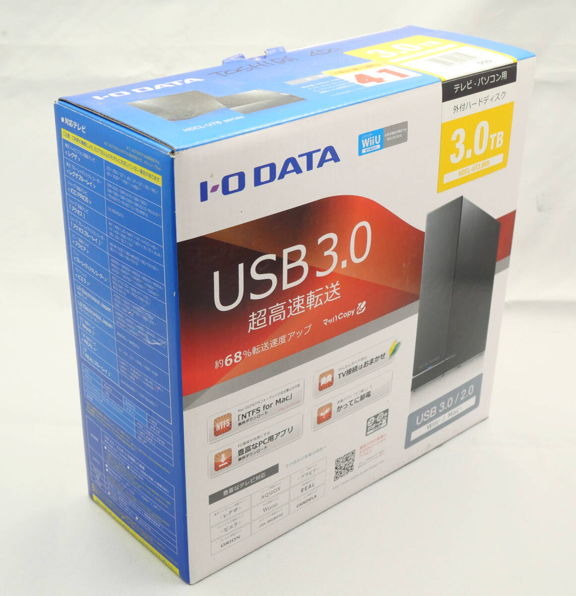 【やや傷や汚れあり】動作確認済み 外付HDD IODATA HDCL-UT3.0KB 3TB 使用時間：2455Hの落札情報詳細 ...