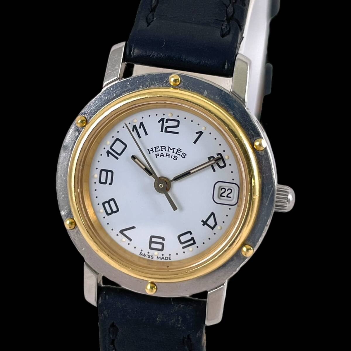 【傷や汚れあり】25A040 エルメス HERMES CL4.220 クリッパー clipper レディース腕時計 動作品 クォーツ 3針 デイト 白文字盤 1円～の落札情報詳細 ...