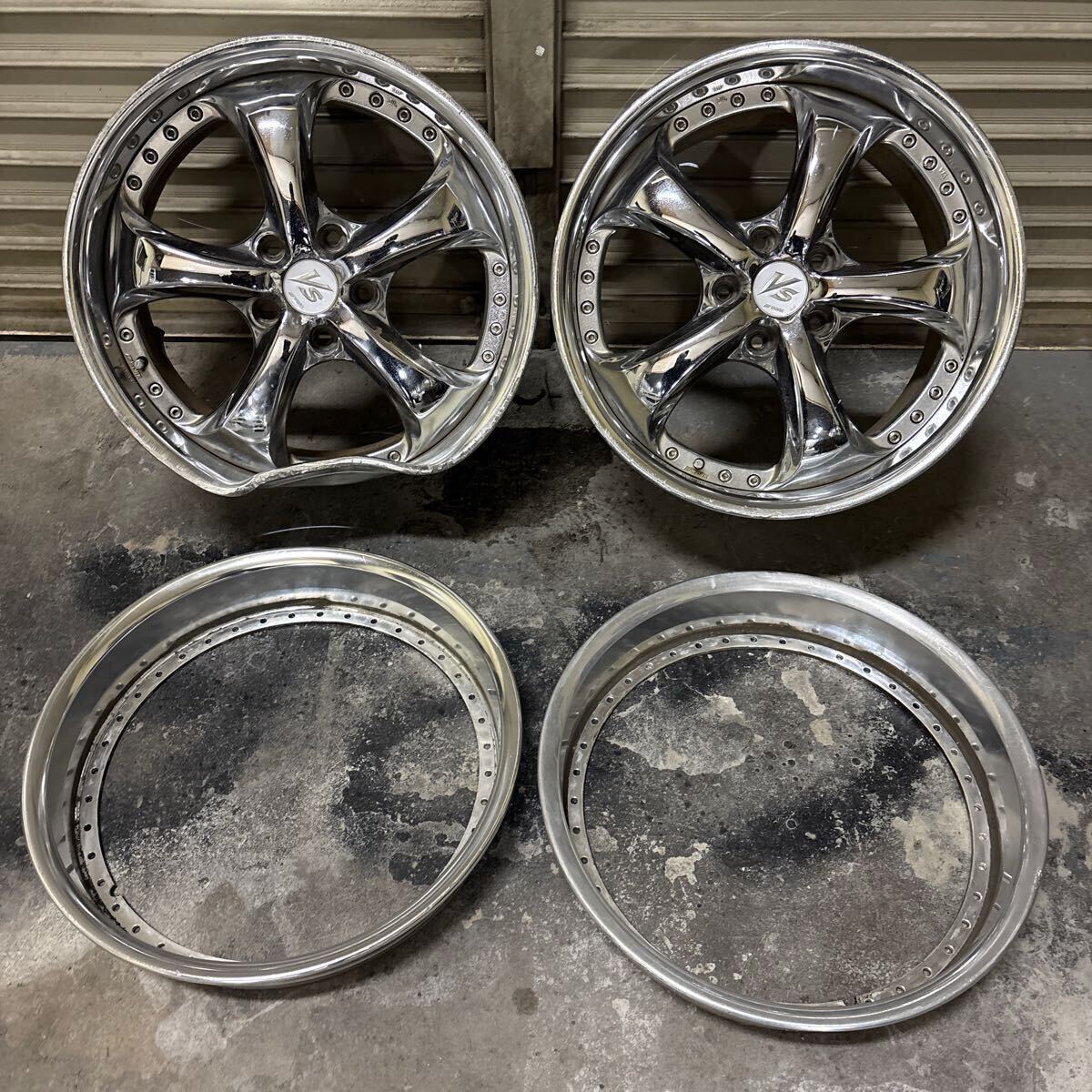 【傷や汚れあり】WORK ワーク VS-KF 18×9.0J +38 5H PCD114.3 2本セット アルミホイール 深リム ドリケツ メッキ 補修用アウターリム付きの落札情報詳細 ...