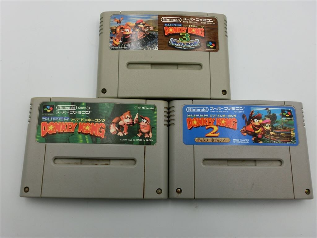 【傷や汚れあり】【BS41-25】【送料無料】ニンテンドー スーパーファミコン ゲームソフト スーパードンキーコング 3作品セット/※傷・汚れ有の落札情報詳細 - Yahoo!オークション落札 ...