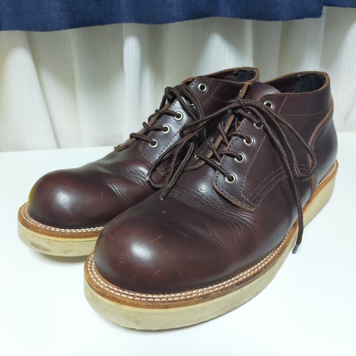 【やや傷や汚れあり】slow wear lion スローウェアライオン OB-8922 オックスフォードシューズ 革靴 チャッカ レザーブーツ L(US9 27～27.5cm相当） ブラウンの ...