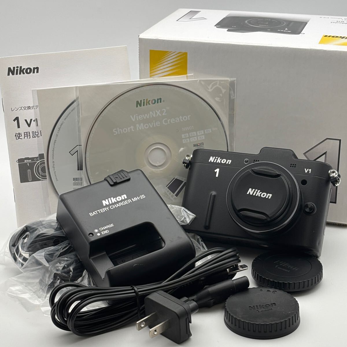 【やや傷や汚れあり】 NIKON V1 Model LensKit NIKKOR 10mm f/2..8 通電確認済 箱説付 付属品写真参照 ...