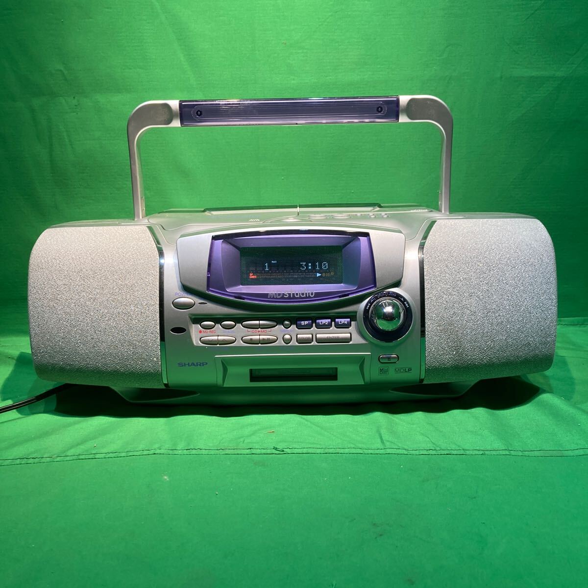 SHARP MD STUDIO 【MD-F200-S】 MD/CD システム ダブルMD（CD/MDデッキ）（ラジカセ形状タイプ）★動作確認の ...