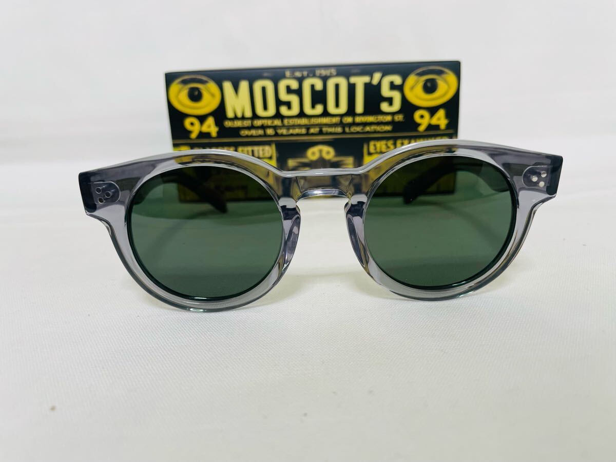 【未使用】MOSCOT モスコット サングラス GRUNYA 47-22-150 COL.LIGHT GRAY ラウンドタイプ 人気カラー 未 ...
