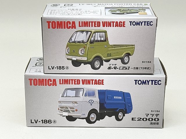 【やや傷や汚れあり】 トミカリミテッドヴィンテージ 1/64 LV-186a マツダ E2000 清掃車 / LV-185a マツダ ポーターキャブ 一方開 73年式 2点セットの落札情報詳細 ...