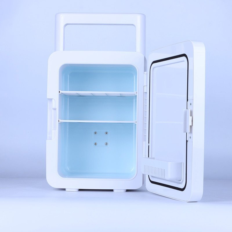 【未使用】小型10L冷蔵庫 ポータブル冷蔵庫 -5℃～+65℃調整 持ち運び便利 LCD温度表示 静音 取っ手付 家庭車載用 保温保冷 立ち置き AC/DC給電 銀色の落札情報詳細 ...