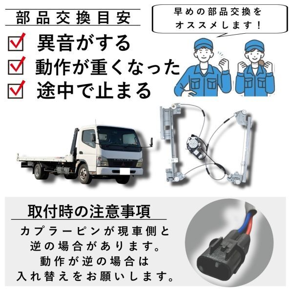 【未使用】三菱ふそう ジェネレーションキャンター 用 パワー ウインドウ レギュレーター モーター付 MK488223 助手席側 左側用 ...