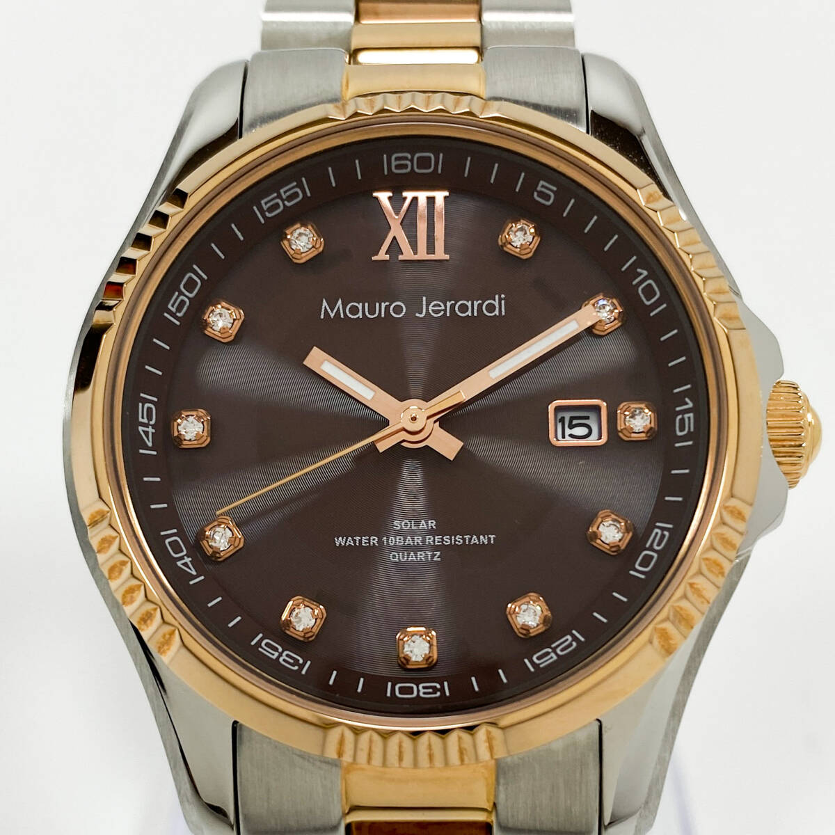 【未使用に近い】極美品 Mauro Jerardi マウロ ジェラルディ MJ-037 ソーラー メンズ腕時計 QZ P10946の落札情報 ...