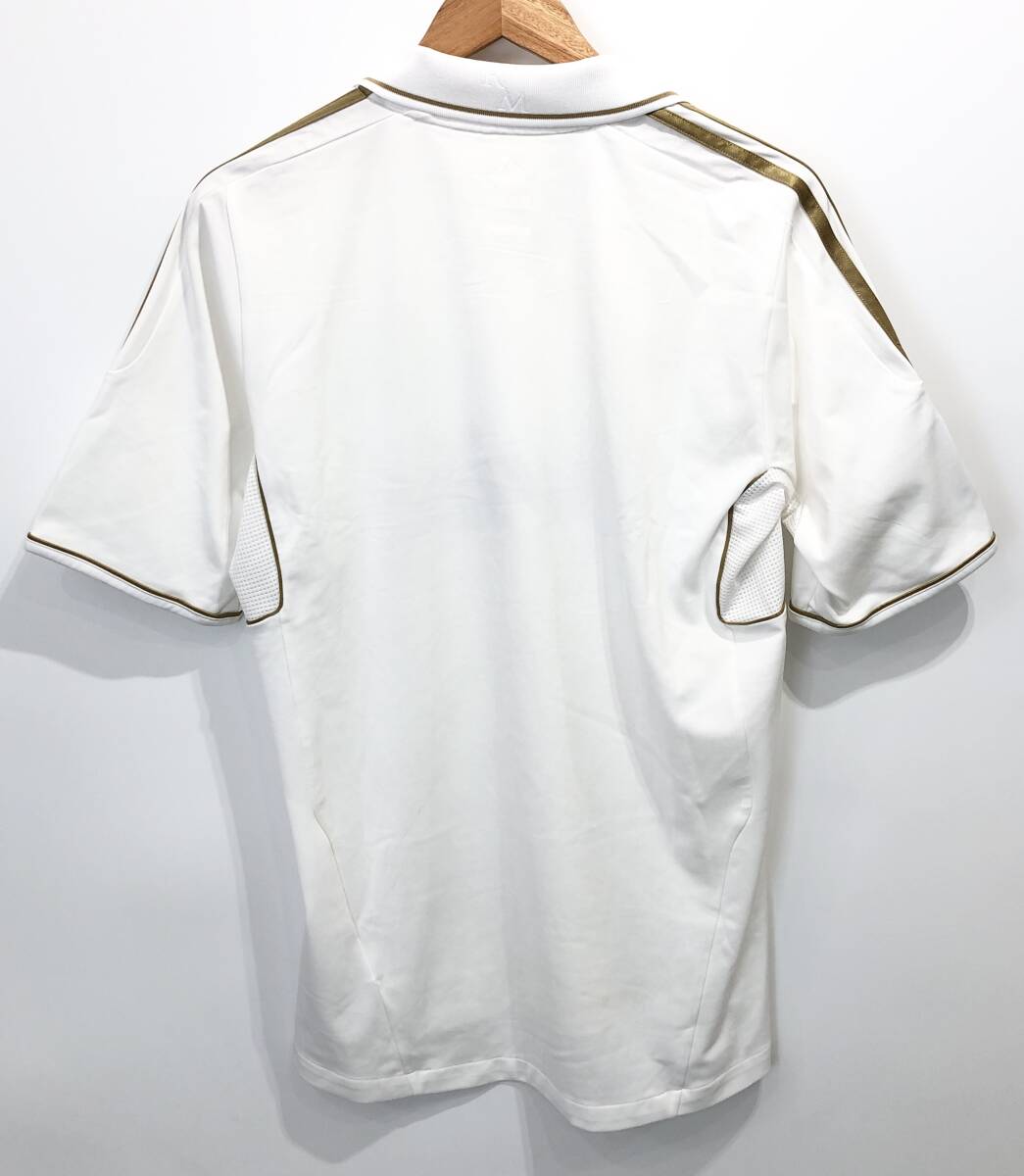 【傷や汚れあり】adidas Real Madrid bwin レアルマドリード 11/12 ユニフォーム ゲームシャツ ロゴ ホワイト ゴールド アディダス サッカー SIZE：O ...