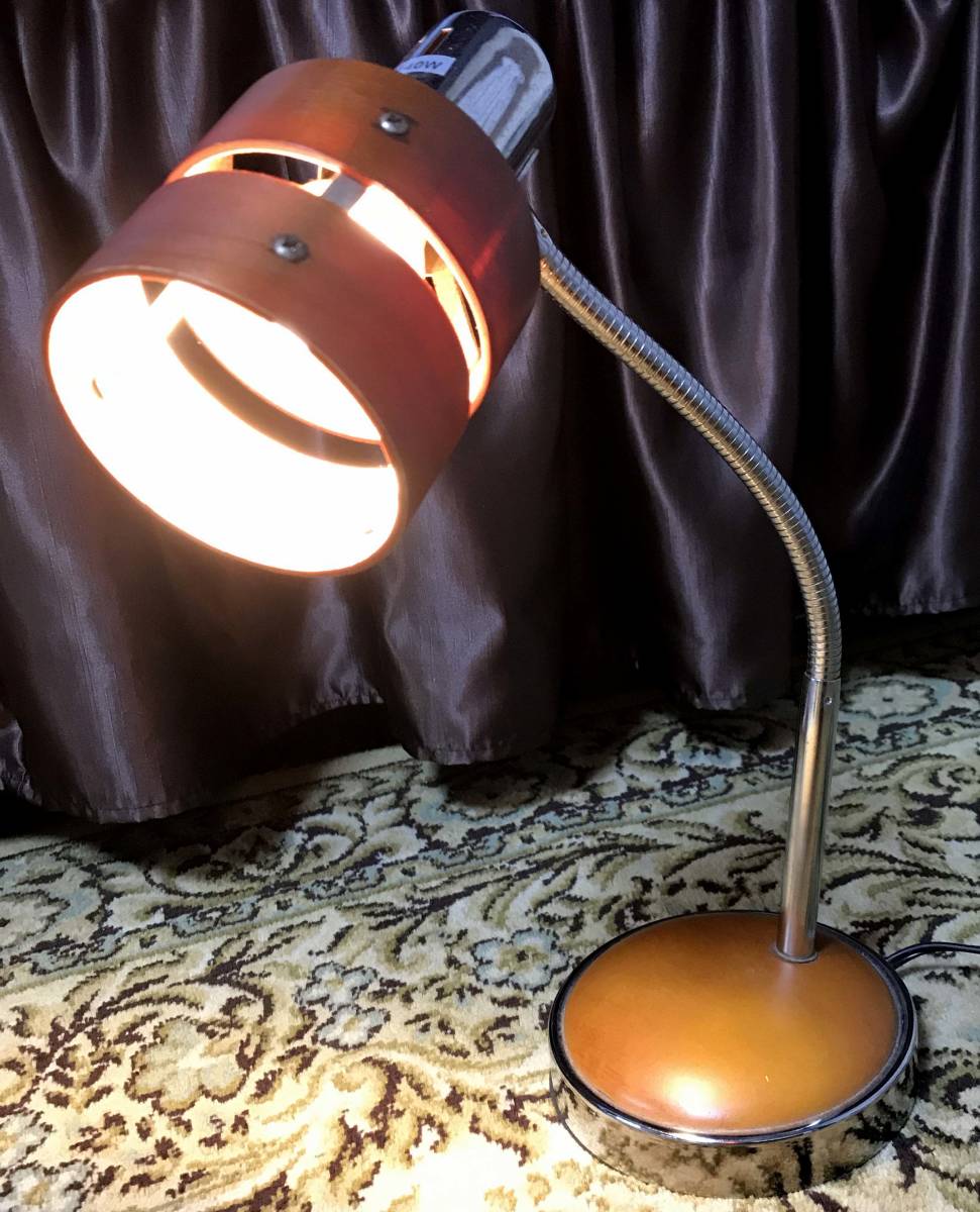 ニトリ テーブルランプ Nウッドリング(ダークブラウン) NITORI mini table lamp w/ wooden ring E17 ...