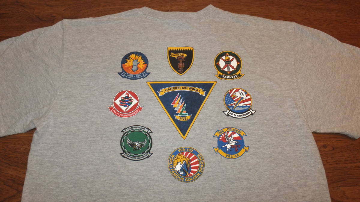 【CVW-5】Carrier Air Wing Five 米海軍第5空母航空団 米海軍厚木基地 NAF ATSUGI USN TシャツサイズL ...