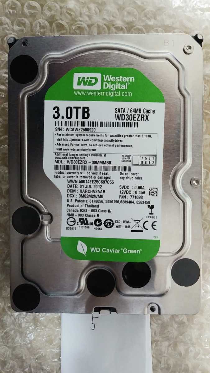 Western Digital WD30EZRX SATA / 64MB Cache 3.0TB 3TB WD30EZRX-00MMMB0 WD Green Desktop Hard ...