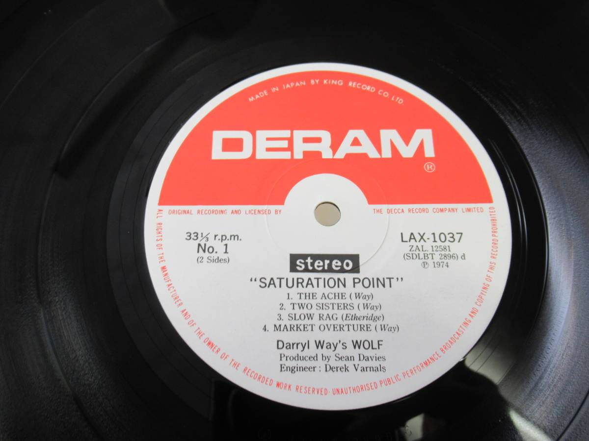 帯付き 美品 LP ダリル・ウェイとウルフ 3枚まとめ 群狼の夜の歌/サチュレーション・ポイント/ LAX 1036/1038/1037 ...
