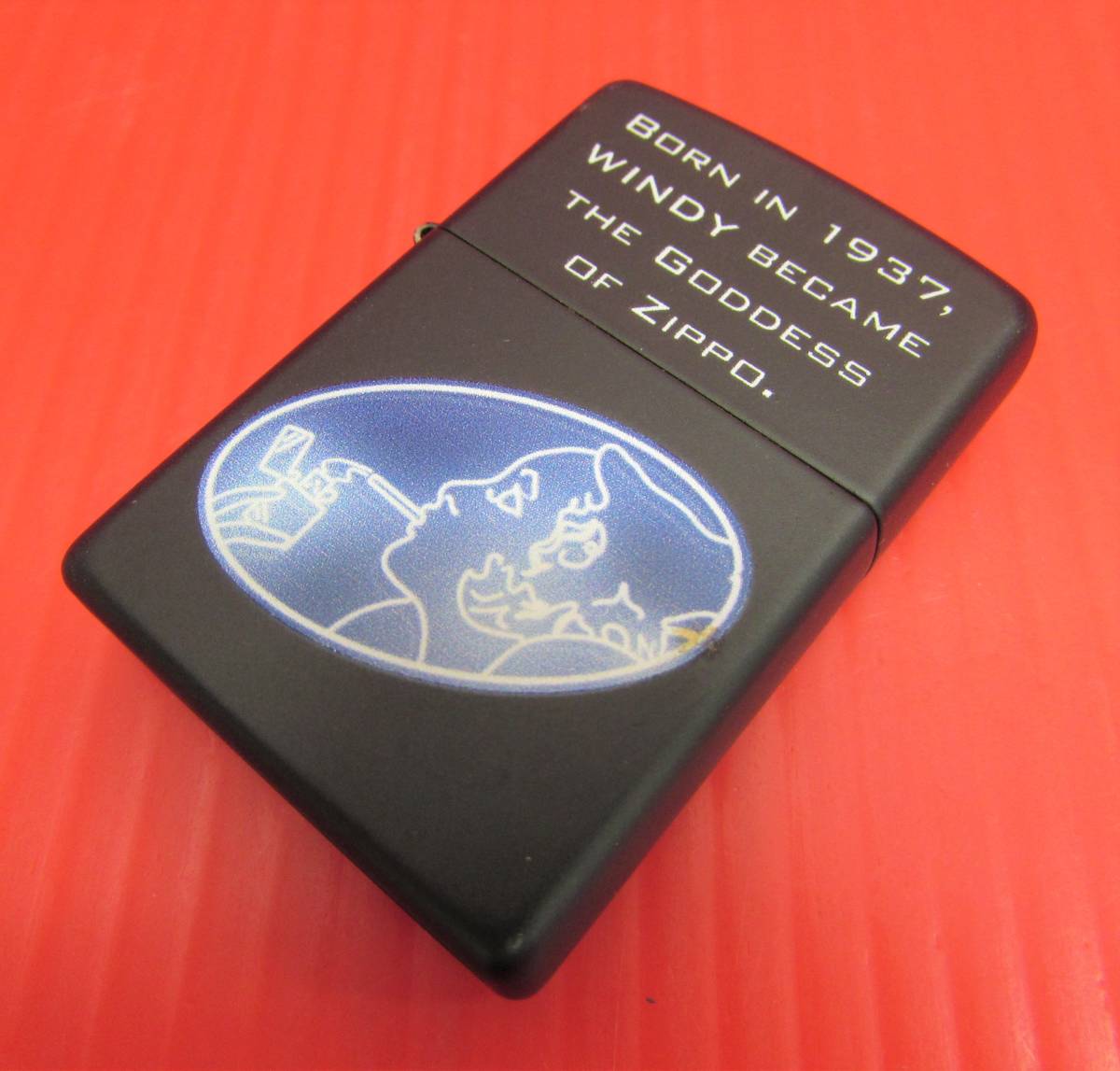 良品 zippo ジッポ― BORN IN 1937 WINDY BECAME THE GODDESS OF ウェンディ J/14 ブラック レギュラー オイルライター の落札情報詳細 ...