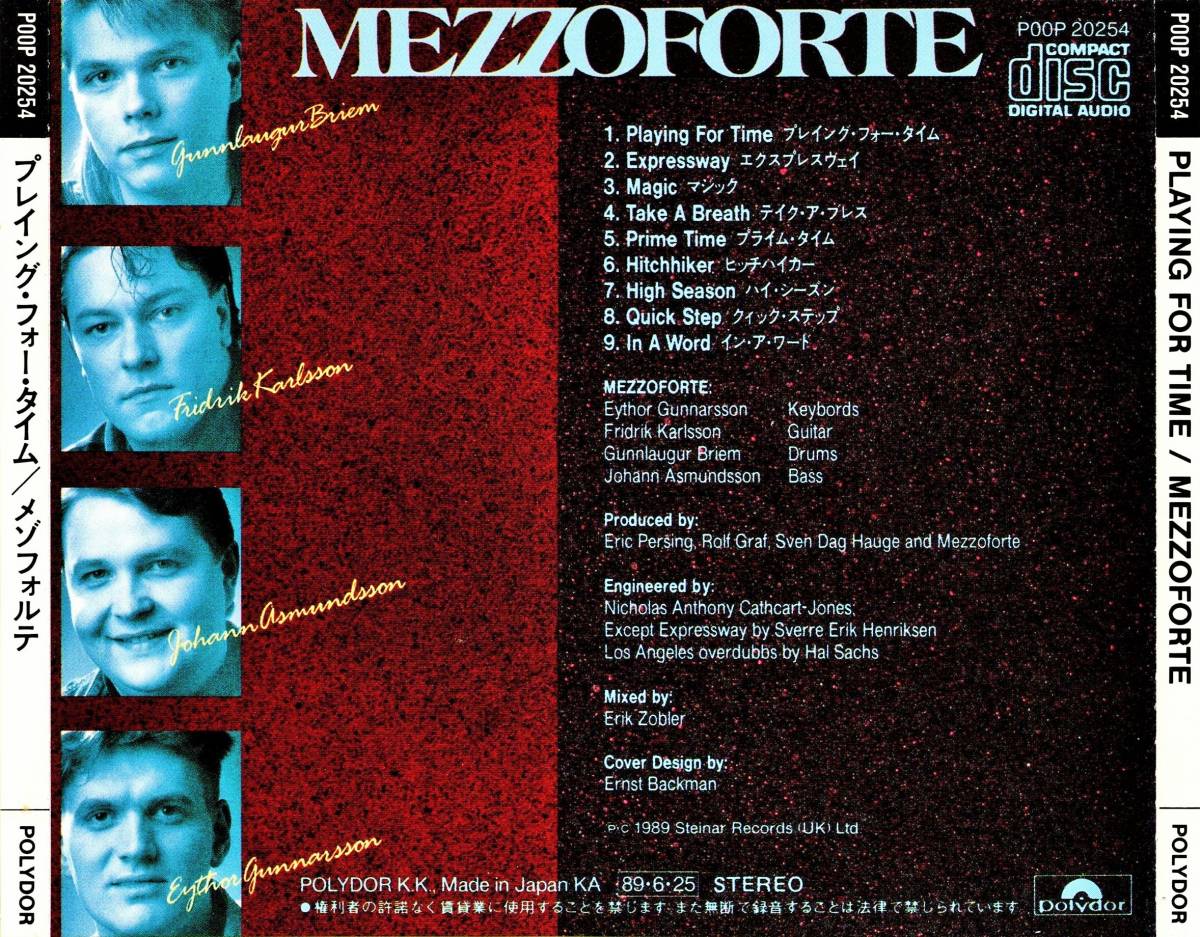 廃盤CD☆メゾフォルテ／プレイング・フォー・タイム（P00P-20254） MEZZOFORTE／PLAYING FOR TIME の落札情報詳細| ヤフオク落札価格情報 オークフリー