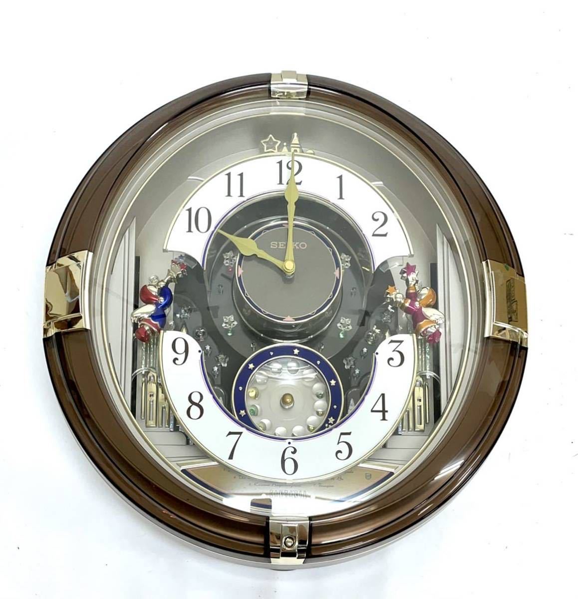 【美品】からくり時計 SEIKO FANTASIA RE548B 高音質Hi-Fi音源メロディ7曲入 セイコー ファンタジア オルゴール 掛 ...