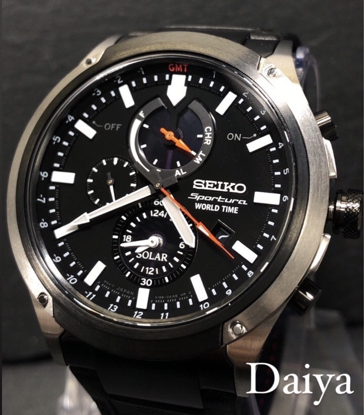 【新品】Seiko純正腕時計バンドSportura/7L22-0AE0,SNL017P1用レザーベルト15mm 黒/オレンジ 4KG8JZ の ...