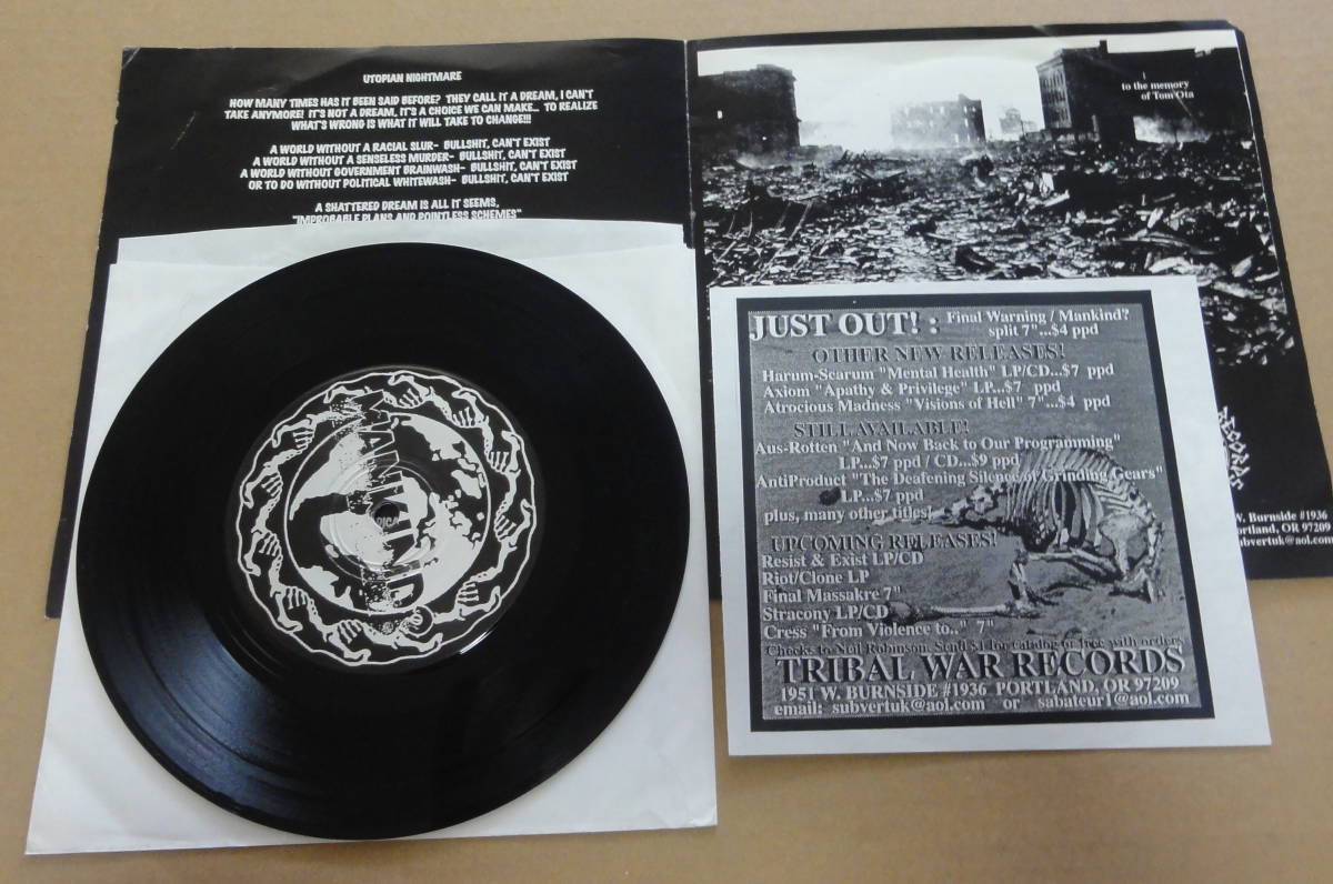【やや傷や汚れあり】Mankind? / Final Warning EP us Hardcore Punk dirt nausea Aus ...