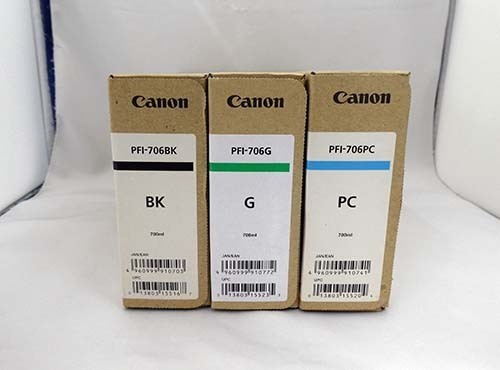 【未使用】【CANON/キャノン】 純正インクタンク PFI-706BK/G/PC 3色セット 新品未開封品の落札情報詳細 - Yahoo!オークション落札価格検索 オークフリー