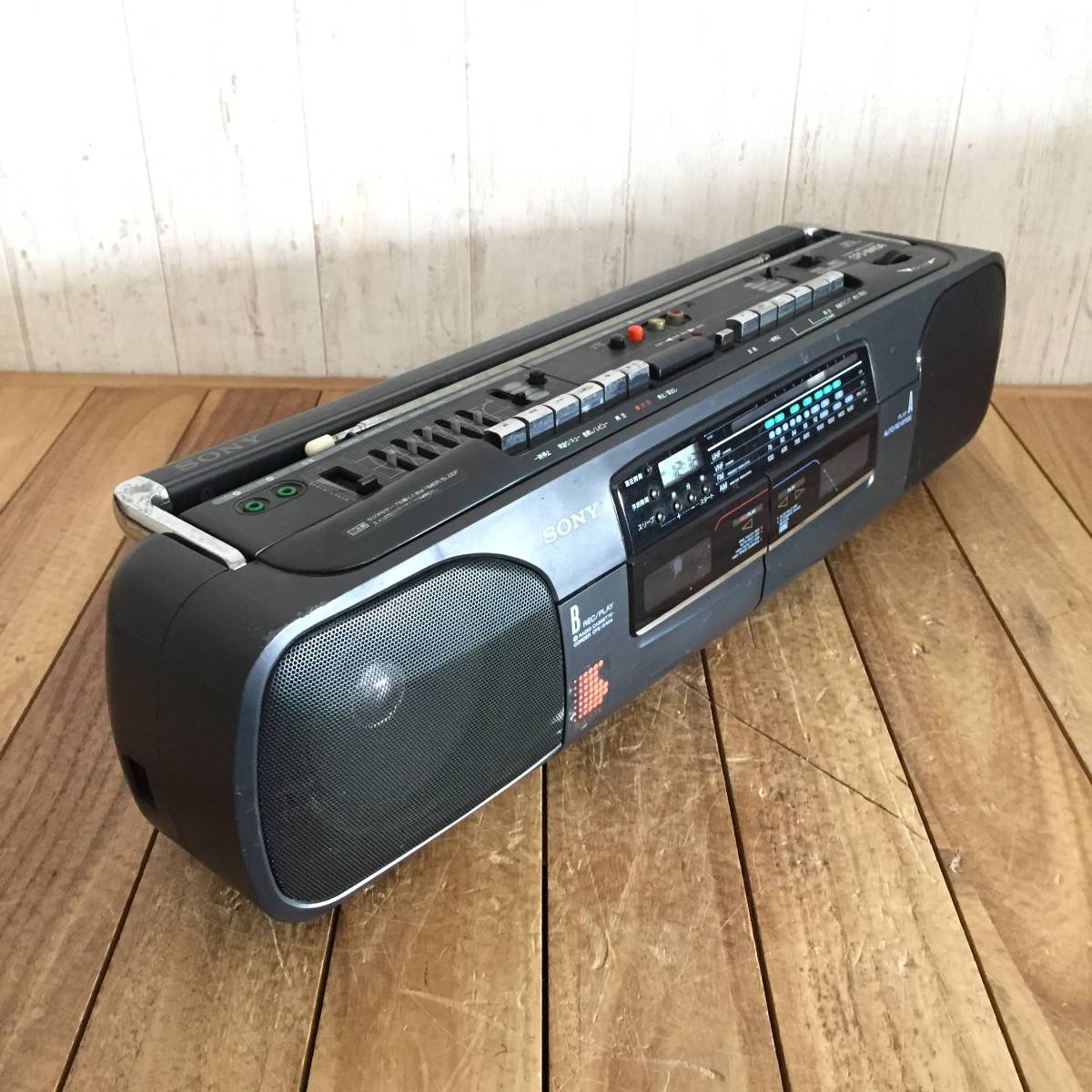 【傷や汚れあり】 【動作OK】SONY CFS-W404 ラジオカセットレコーダー ブラック ラジカセ カセットデッキ オーディオ機器 ソニー ...