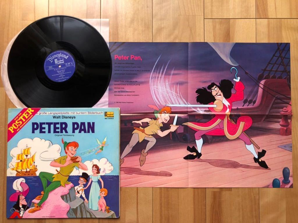 【やや傷や汚れあり】独盤 ポスター付 LP ピーターパン / Walt Disney's 『Peter Pan』 MA 9603 OST ...