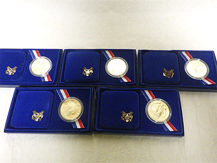 【傷や汚れあり】 自由の女神 記念コイン 1ドル銀貨 26.73g プルーフ貨幣 5点セット の落札情報詳細 - Yahoo!オークション落札価格検索 オークフリー