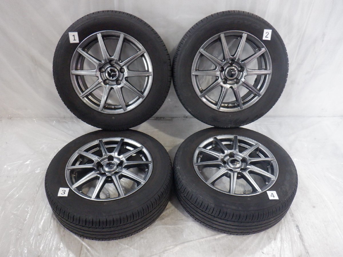 【目立った傷や汚れなし】☆20年製 バリ山 ジュークに装着されていました☆ 5H 114.3 6.5J +38 16インチ 社外 VEMOTION アルミホイール タイヤ 205/60R16 ...