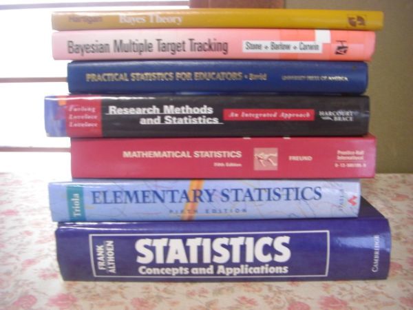 【やや傷や汚れあり】統計学洋書 7冊 Statistics、Mathematical Statistics、Elementary Statistics、Bayes Theory、ベイズ統計学 ...