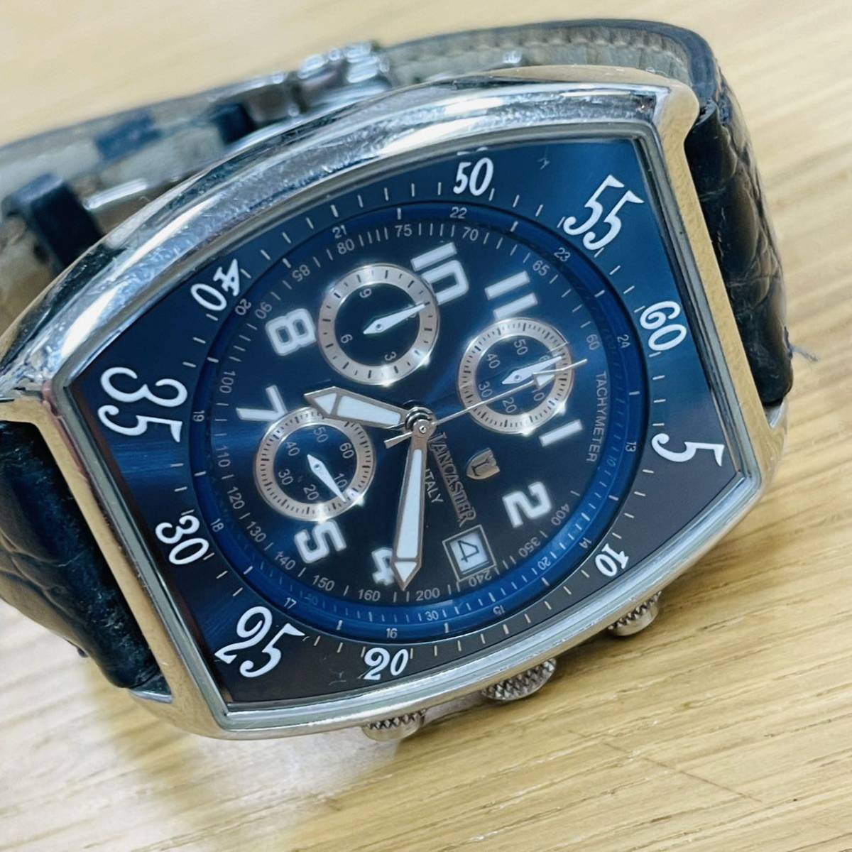 【やや傷や汚れあり】稼働品 Lancaster クロノグラフ Ref.0258 イタリア製 メンズ 腕時計 NN7008の落札情報詳細 - ヤフオク落札価格検索 オークフリー