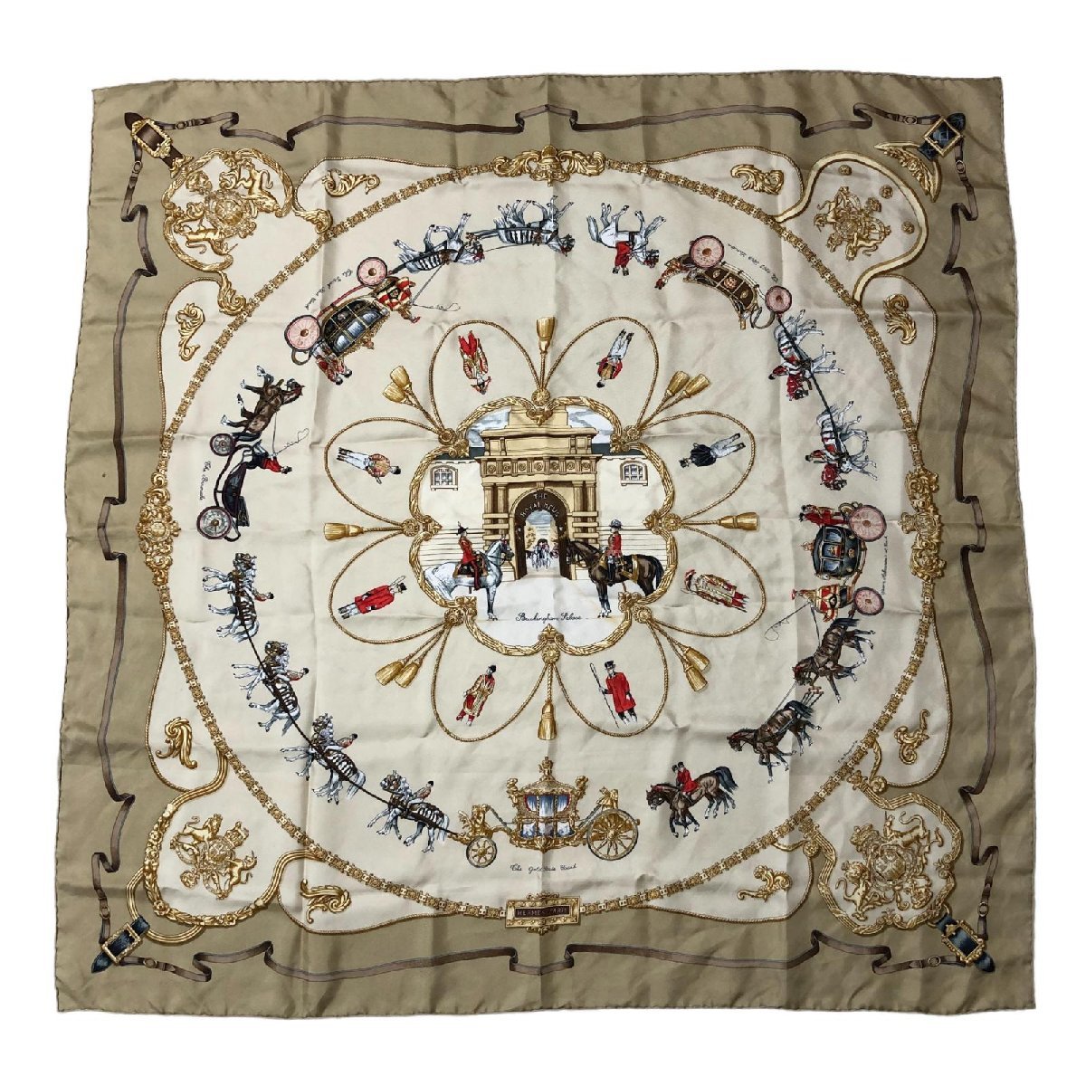 【やや傷や汚れあり】 送料無料 HERMES エルメス スカーフ カレ90 大判 馬術学校 ベージュ系 シルク100%の落札情報詳細 - Yahoo!オークション落札価格検索 オークフリー