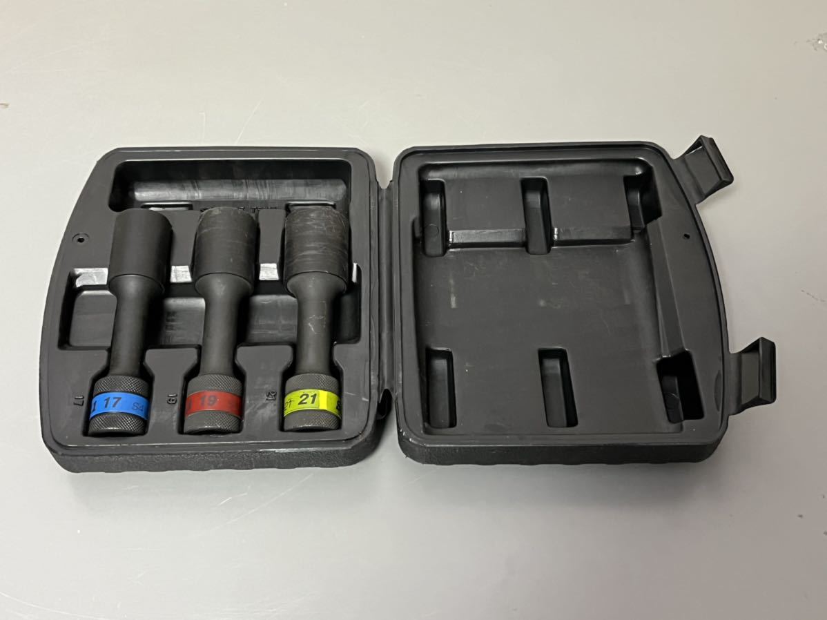 【やや傷や汚れあり】中古★SK11 インパクトレンチ用 ホイールナット ソケット 17/19/21 差込角 12.7mm (1/2インチ) SWS403P S4WP-17 S4WP-19 ...