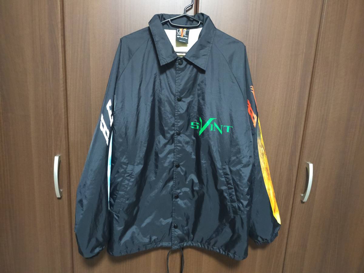 【やや傷や汚れあり】 送料込み SAINT MICHAEL × VLONE VL_COACH JACKET/BLACK S セントマイケル ...