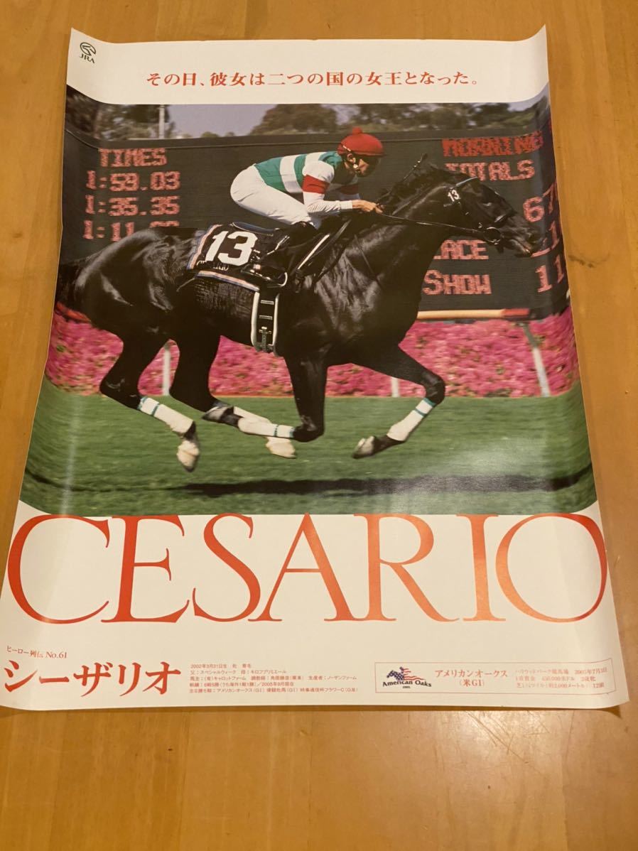 【やや傷や汚れあり】【DDD】競馬 ポスター B3 ヒーロー列伝 No.61 シーザリオ 約51.5×36.4cmの落札情報詳細 - ヤフオク落札価格検索 オークフリー