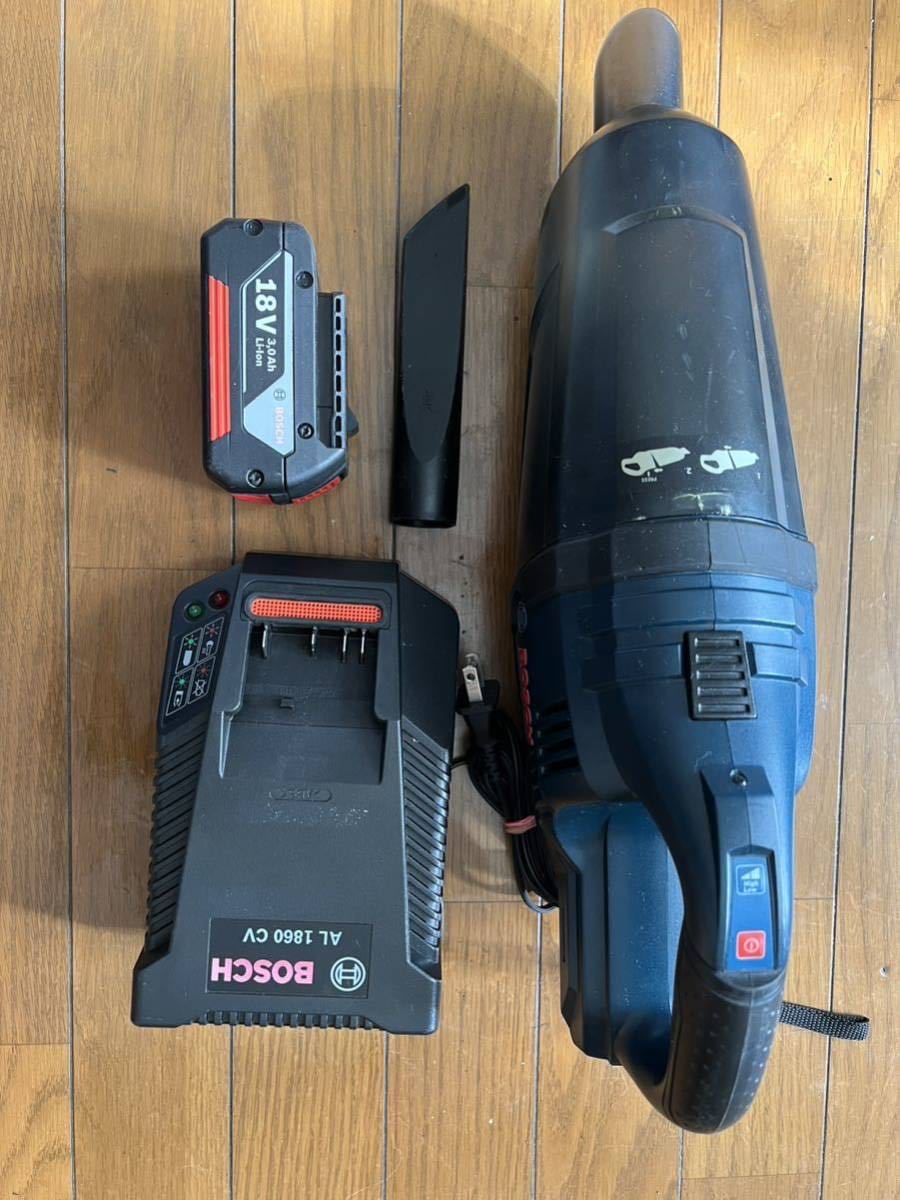 【傷や汚れあり】BOSCH ボッシュ 18V 3.0Ah AL1860CV GAS18V-LIハンディクリーナー 掃除機 充電式 バッテリー ...
