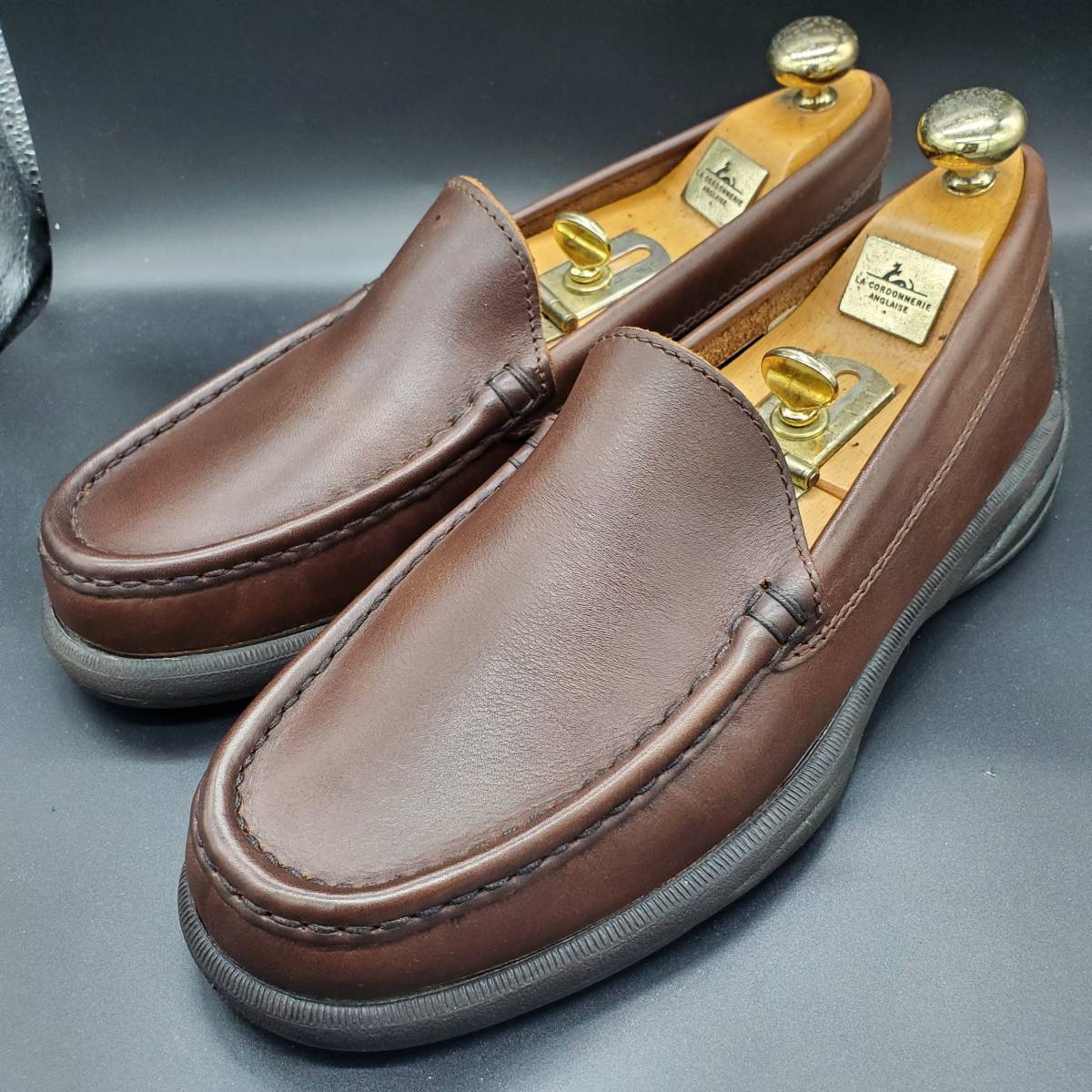 【やや傷や汚れあり】即決 REGAL リーガル ウエストコーストコレクション JU48 ローファー モカシン 24．5㎝ ブラウン 茶 ...