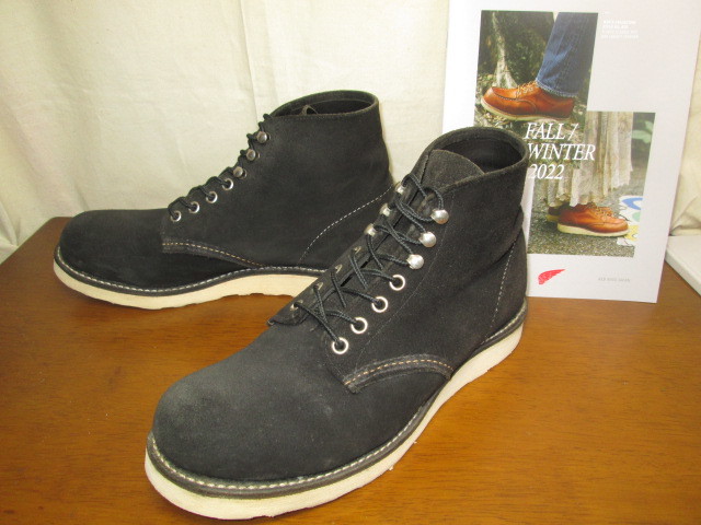 【目立った傷や汚れなし】美品良好 レア RED WING レッドウィング REDWING レッドウイング 8174 ブラック スェード 7.5 7.5D ラフアウト レザー スエード ...