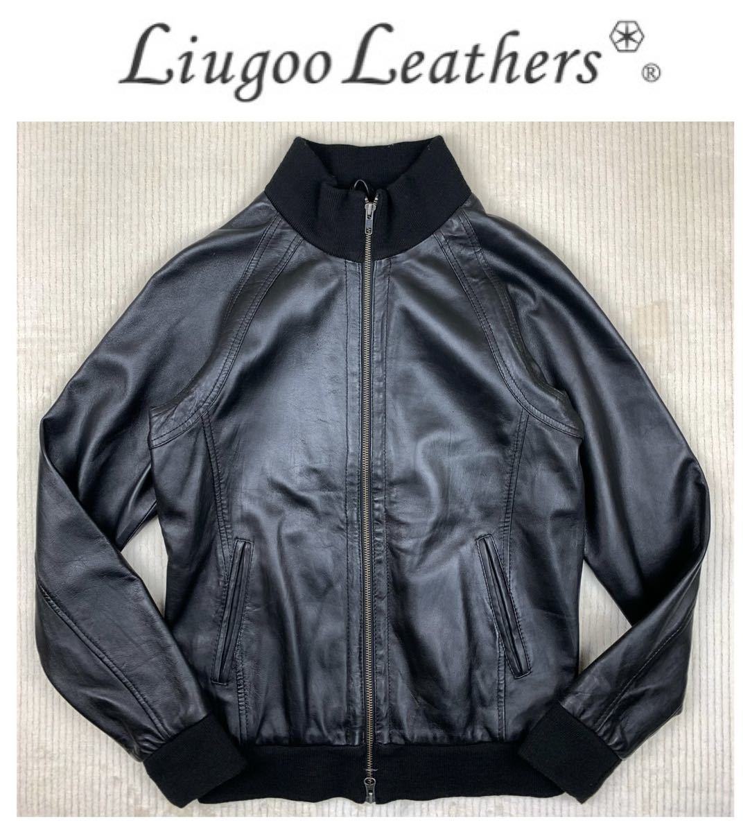 【目立った傷や汚れなし】[大人気モデル]LIUGOO LEATHER(リューグーレザー)スポーツレザージャケット/シングルライダース/本革 ...