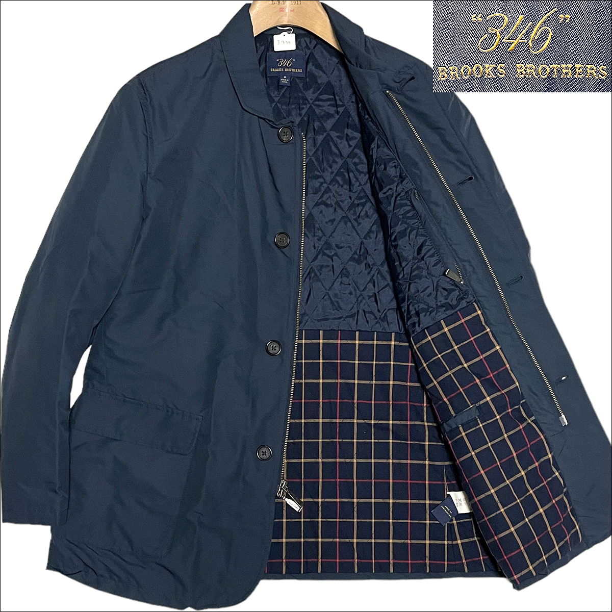 【目立った傷や汚れなし】J7136 美品 ブルックスブラザーズ 中綿入りキルティング裏地 ジップアップハーフコート ネイビー M Brooks Brothersの落札情報詳細 - Yahoo ...
