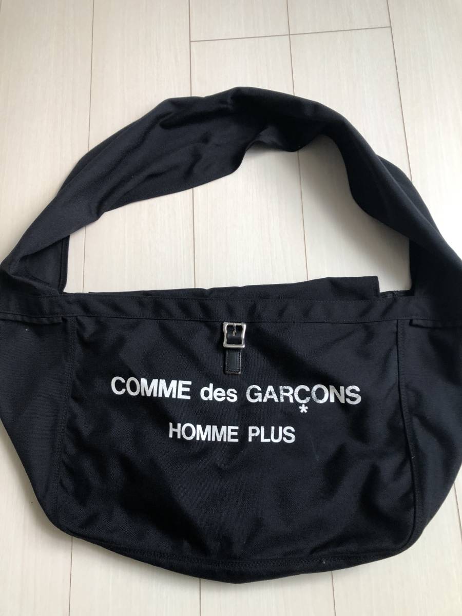 【目立った傷や汚れなし】コムデギャルソン オムプリュス COMME des GARCONS HOMME PLUS ナイロン ロゴプリント アーカイブ ショルダーバッグ レザー archiveの ...