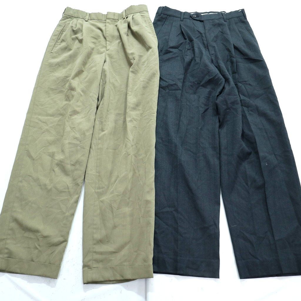 【やや傷や汚れあり】 スラックスMIX set ストライプ柄 他 (メンズ30) 8枚セット まとめ売り 古着卸 1円スタート 最落なし ...