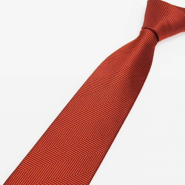 【未使用】西陣織 ネクタイ チーフ付 濃オレンジ×黒 ヘリンボーン風 シルク100％ 日本製 メール便可 NJ-CHB10の落札情報詳細 ...