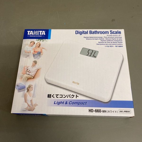 【やや傷や汚れあり】TANITA タニタ デジタルヘルスメーター 体重計 ホワイト HD-660-WH 2022年製 箱・取説付き ※動作未確認の落札情報詳細 - ヤフオク落札価格検索 オークフリー