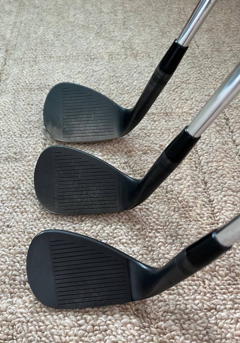 【全体的に状態が悪い】個人出品：ボーケイウェッジ SM8 ジェットブラック 3本セット48/10F 52/12F 58/14K タイトリストの ...