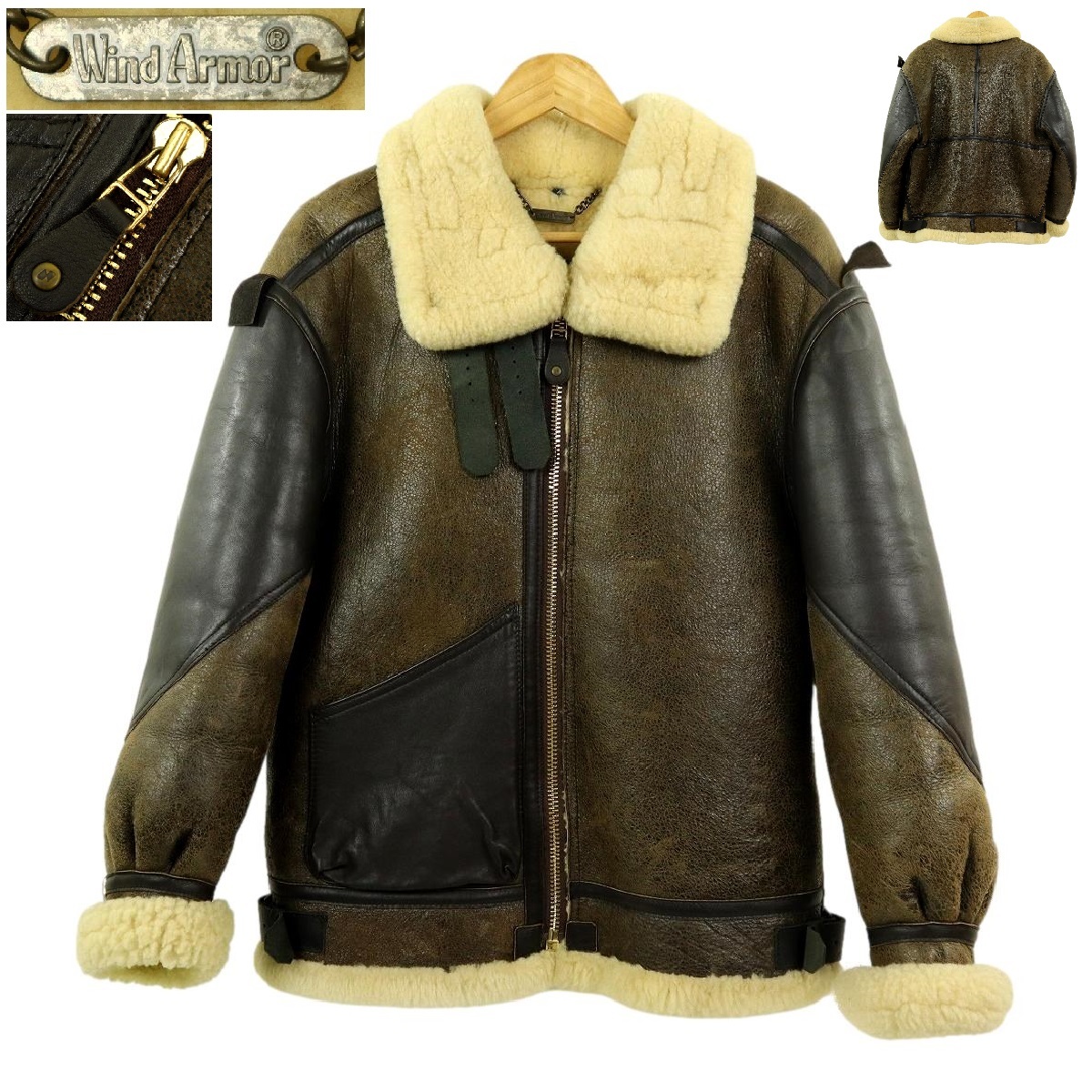 【目立った傷や汚れなし】【S2668】【極美品】【大戦モデル】WIND ARMOR ウインドアーマー B-3 フライトジャケット レザージャケット ムートンジャケット サイズMの落札情報詳細 ...