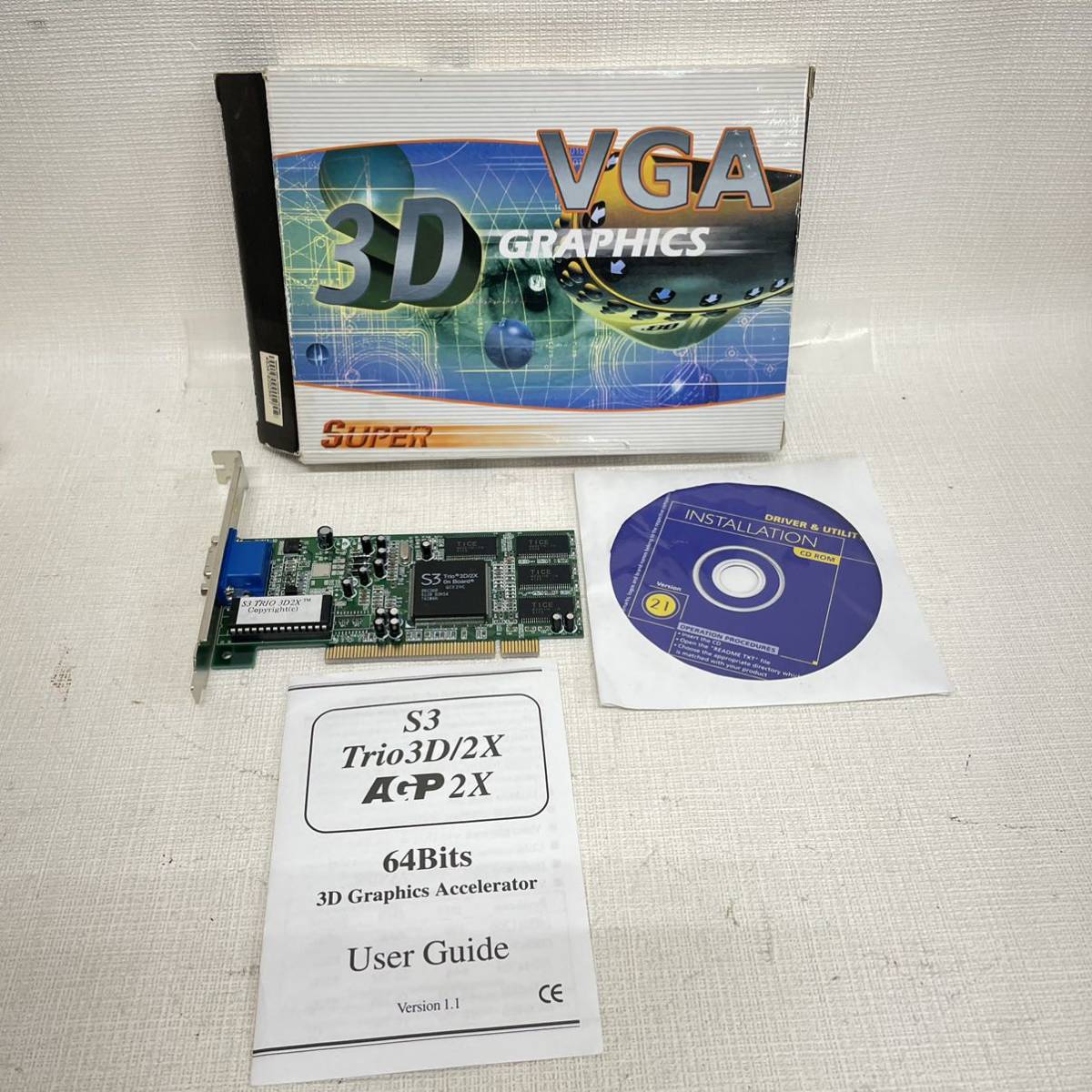 【目立った傷や汚れなし】A3）S3 Trio 3D/2X AGP 4MB VGA グラフィック カード (イエロー) 動作未確認（61）の落札情報詳細 - ヤフオク落札価格検索 オークフリー