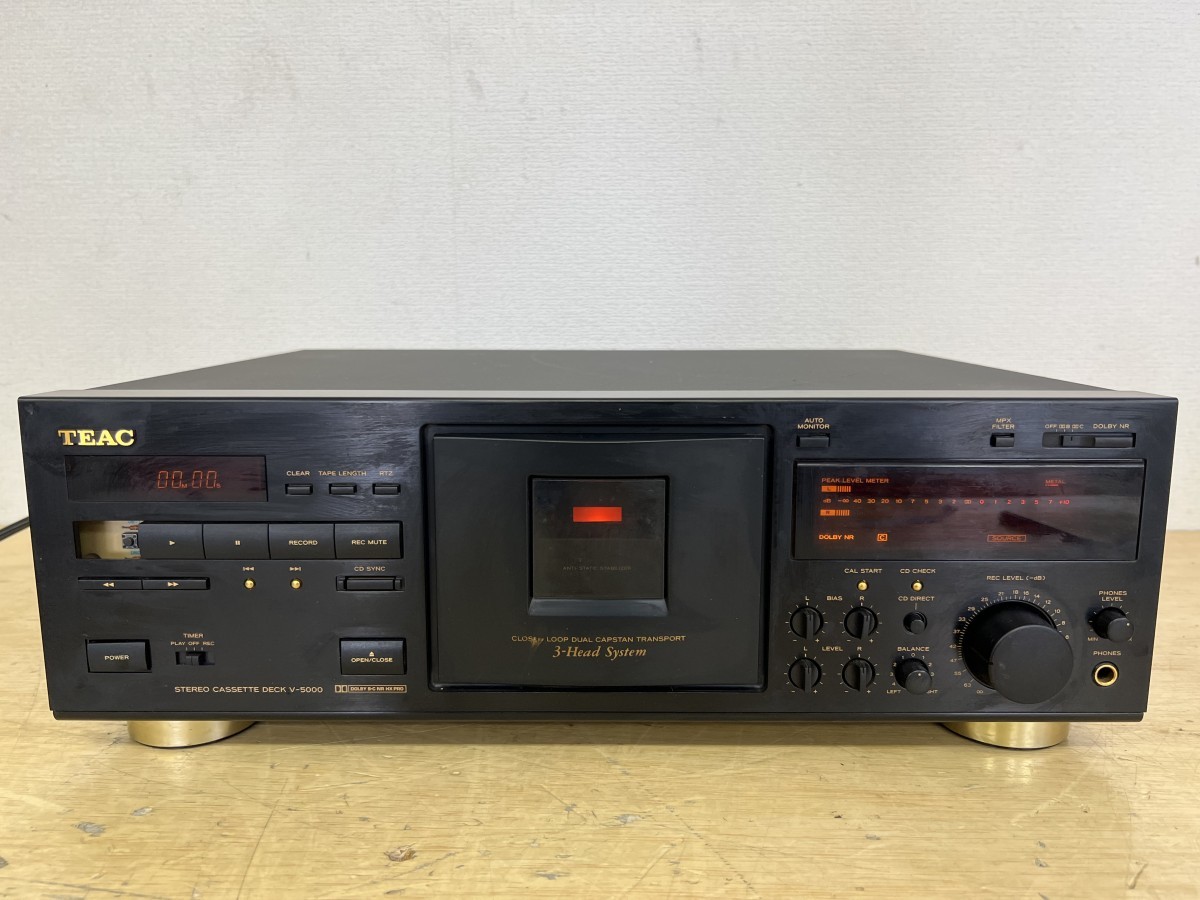 【目立った傷や汚れなし】TEAC ティアック V-5000 ステレオ カセットデッキ 通電確認済み 現状品 発売当時価格60,000円 ...