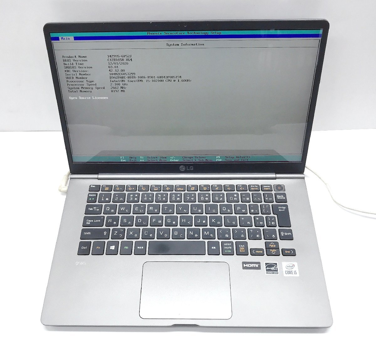 【傷や汚れあり】NT:LG gram 14Z995-GP52J ★第10世代★Core i5 10210U /8GB/ストレージなし/無線 13.3インチノート 2021年の落札情報詳細 ...