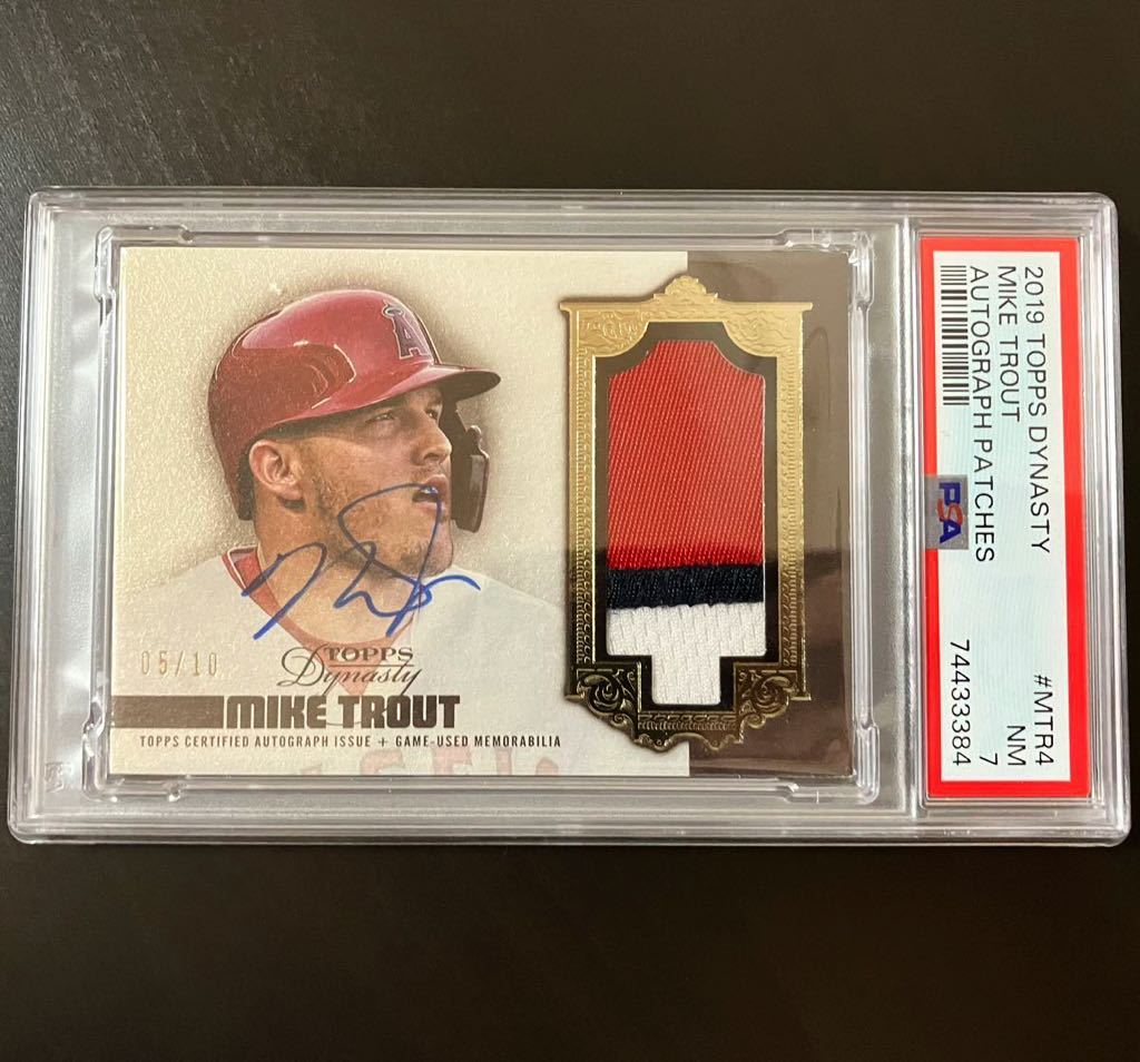 【目立った傷や汚れなし】2019 Topps Dynasty Mike Trout Auto Patch マイク トラウト 直筆サインカード ...