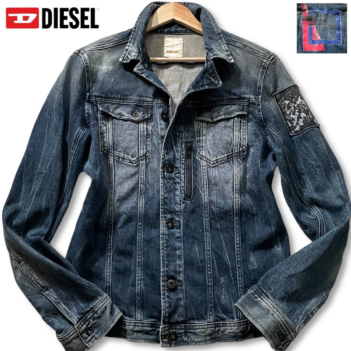【目立った傷や汚れなし】美品/Lサイズ ディーゼル DIESEL デニムジャケット Gジージャン ブルゾン インディゴ ウォッシュ ブレイブマン バックペイント スタッズの落札情報詳細 ...