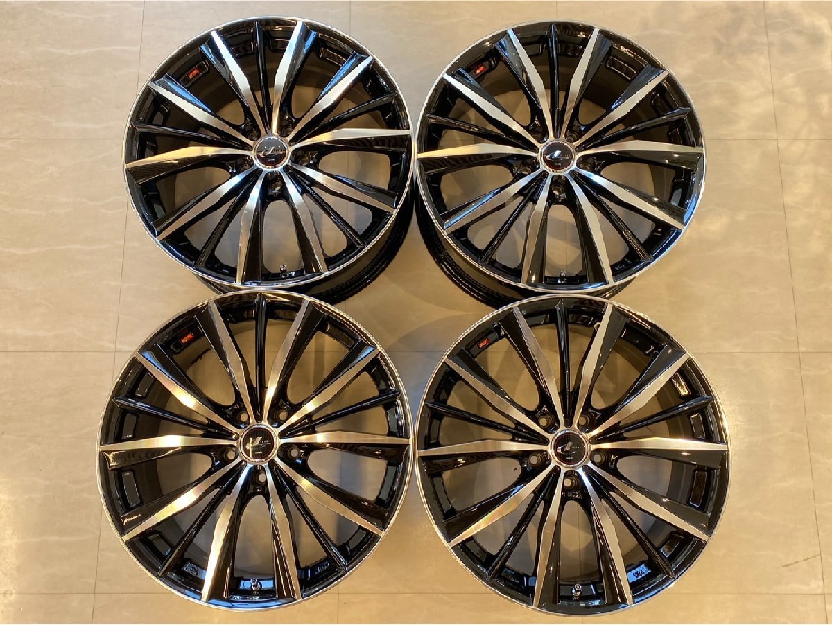 【やや傷や汚れあり】【WEDS】LEONIS VX☆8J×19インチ+48 PCD114.3-5穴☆4本[中古レオニスアルミ]CX-30、CX-5、CX-7他タイヤ&ホイール招きモアイ像 中 ...